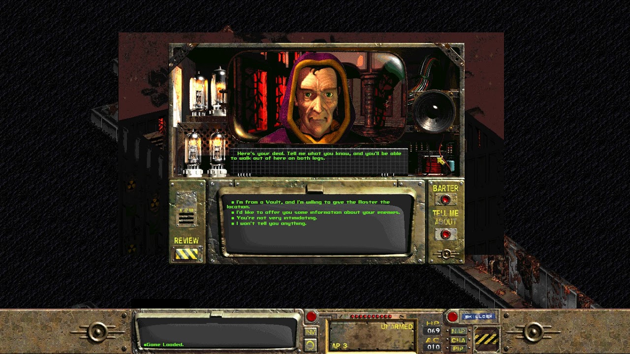 Fallout 1 Antics: Mean Morpheus - a rare reaction - YouTube
