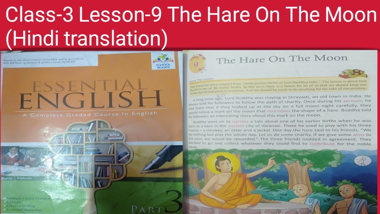 Class-3 Lesson-9 The Hare On The Moon|| Hindi translation with exercise ...