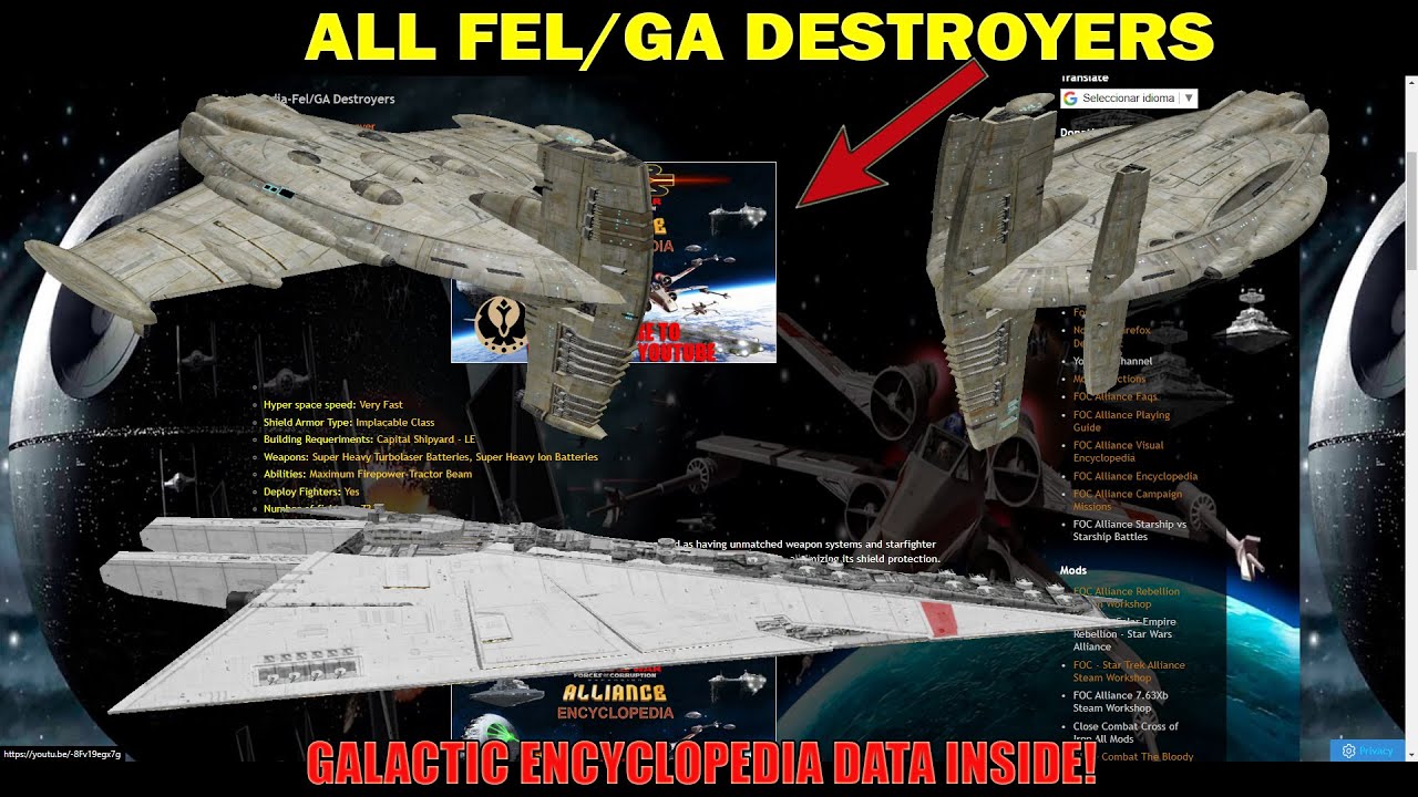 ALL DESTROYERS from the Fel/GA - Units Data included! - YouTube