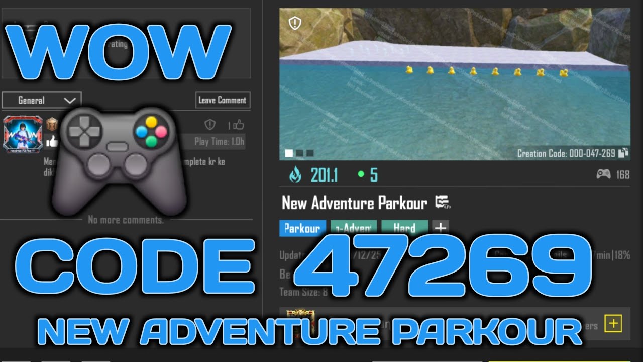 Bgmi wow map code 47269 | bgmi parkour gameplay tricks - YouTube