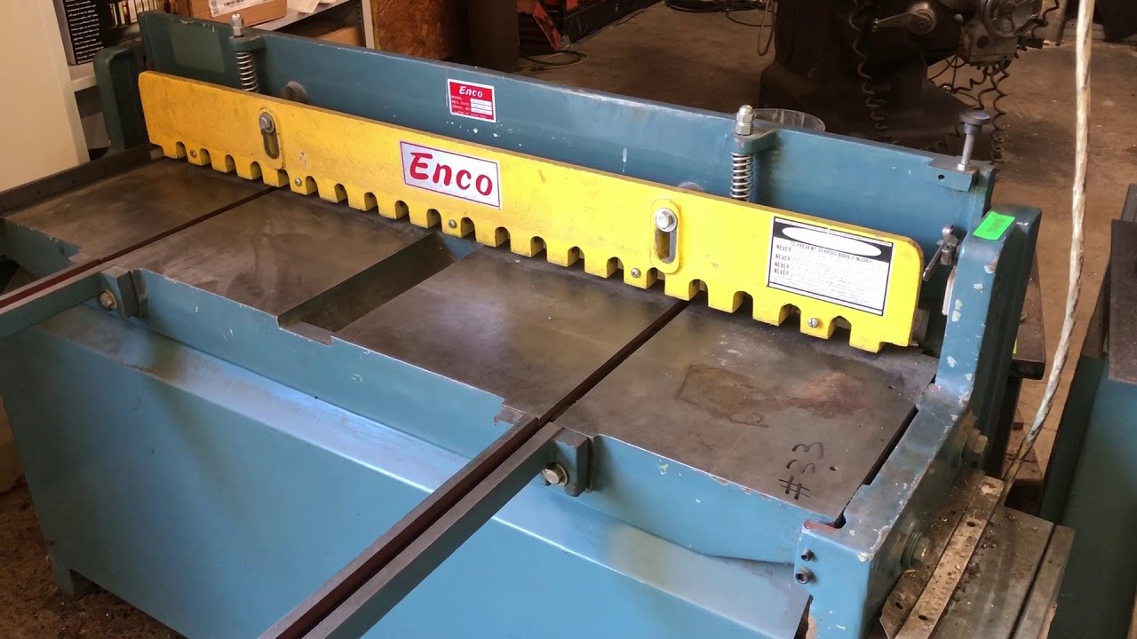 ENCO 52" X 18" GAUGE HYDRAULIC POWER SHEAR - YouTube