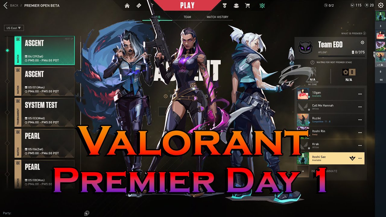 Team Ego - Premier Tournament Day 1 | Valorant - YouTube