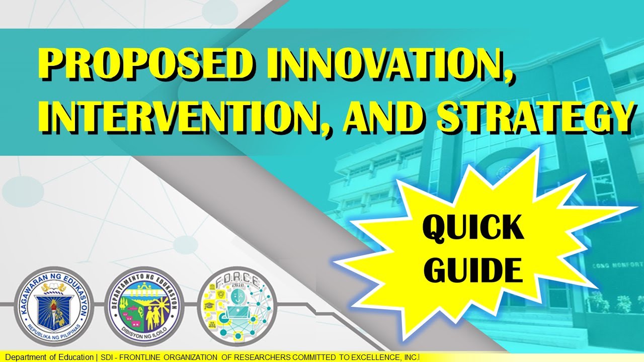 Quick Guide in Formulating the Innovation, Intervention, and Strategy ...