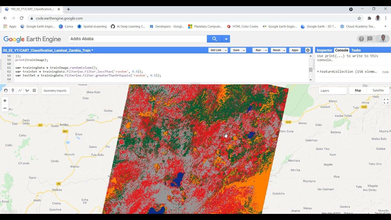 Supervised Classification (CART) - Machine Learning with Landsat in Google Earth Engine - YouTube