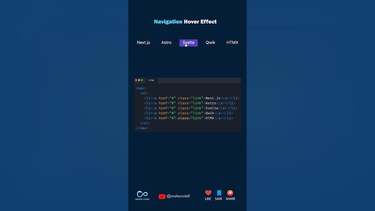 Navigation Hover Effect Using Html Css Youtube
