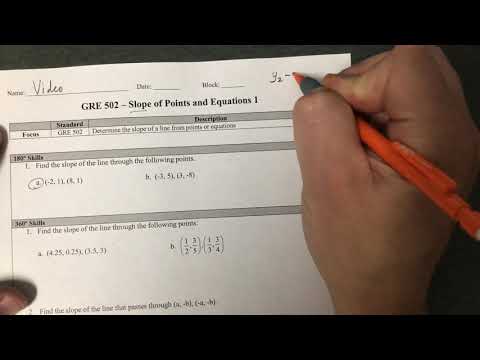 GRE 502 - Slope of Points and Equations 1 (Math 2) **180 - 1a, 360 - 3a ...