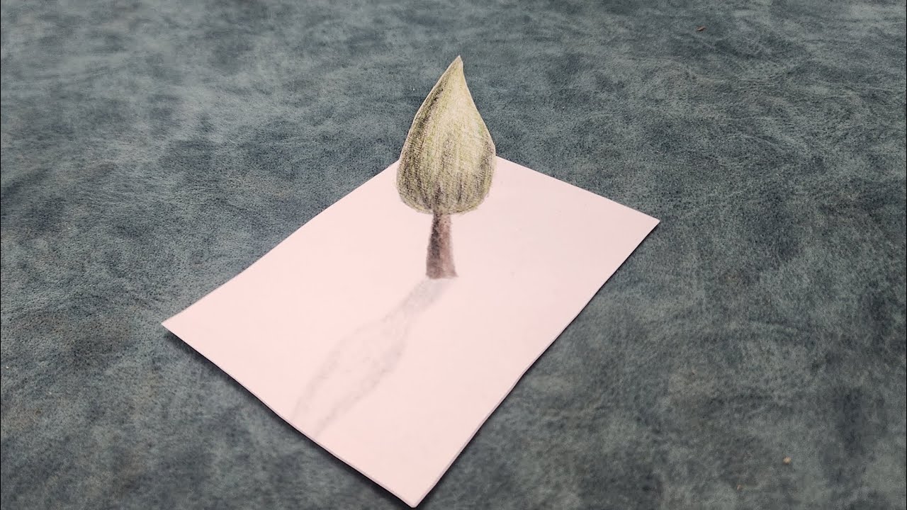 How to draw 3d Tree #drawing #3ddrawing #3ddrawingtutorial #3ddraw # ...