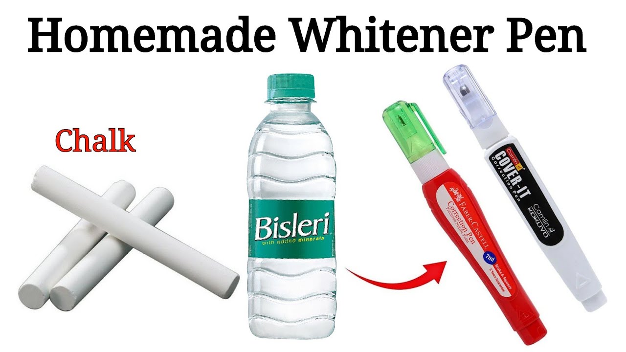 DIY homemade Whitener Pen/how to make eraser/eraser pen making at home ...