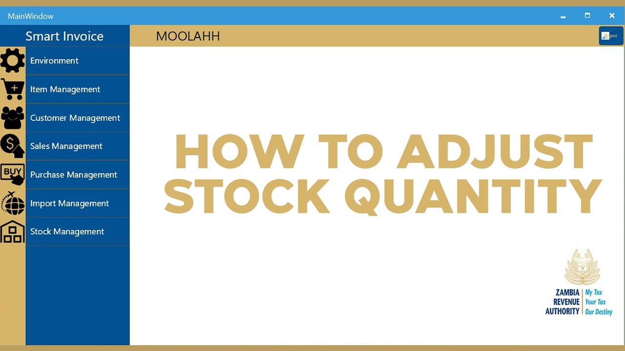 How To Adjust Your Stock Quantity - ZRA Smart Invoice (Desktop ...