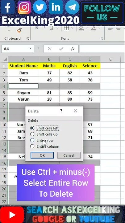 Remove Blank Rows within seconds🌟 #AskExcelKing #excelking2020 #JSD #JMD #JH #exceltricks #excel ...