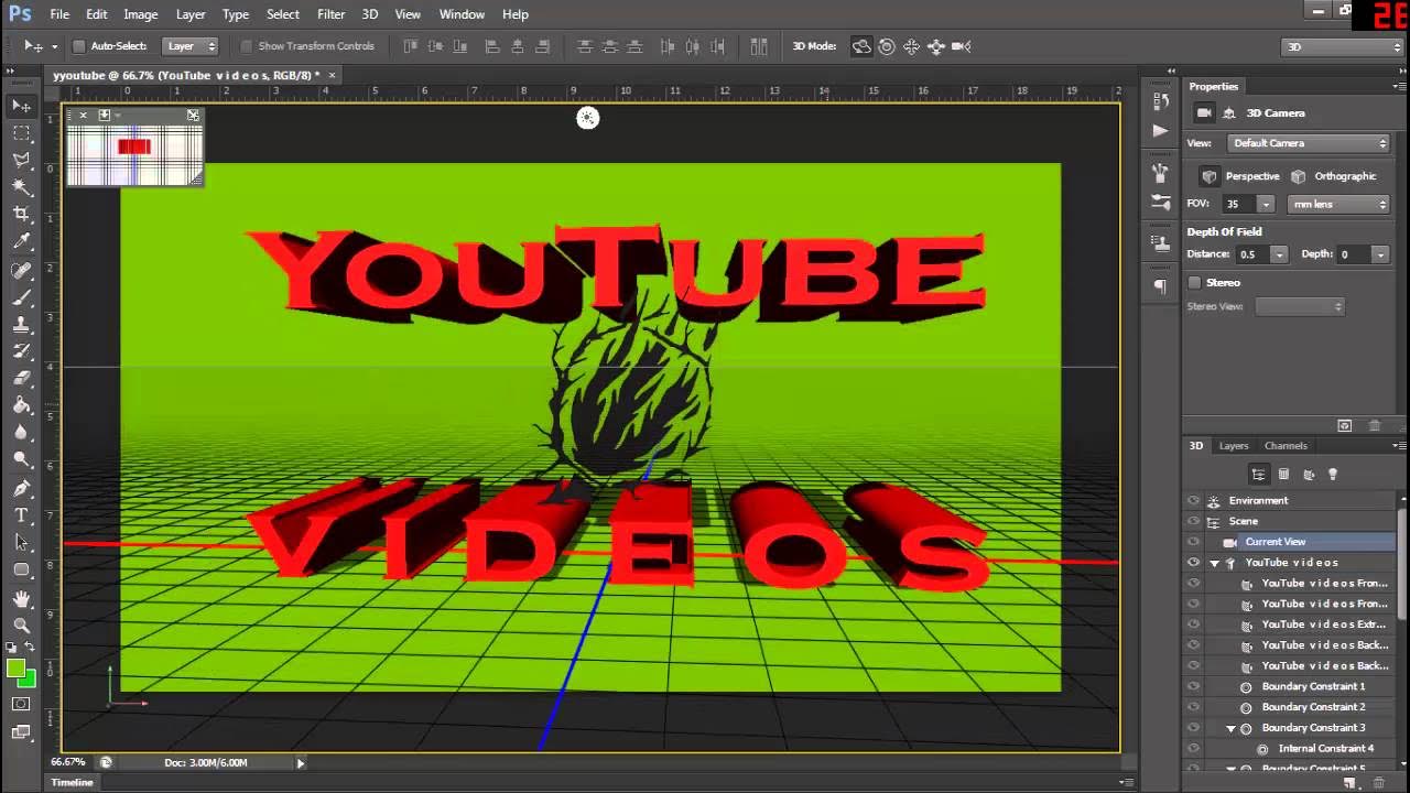 How To make 3D Text In photoshop - YouTube