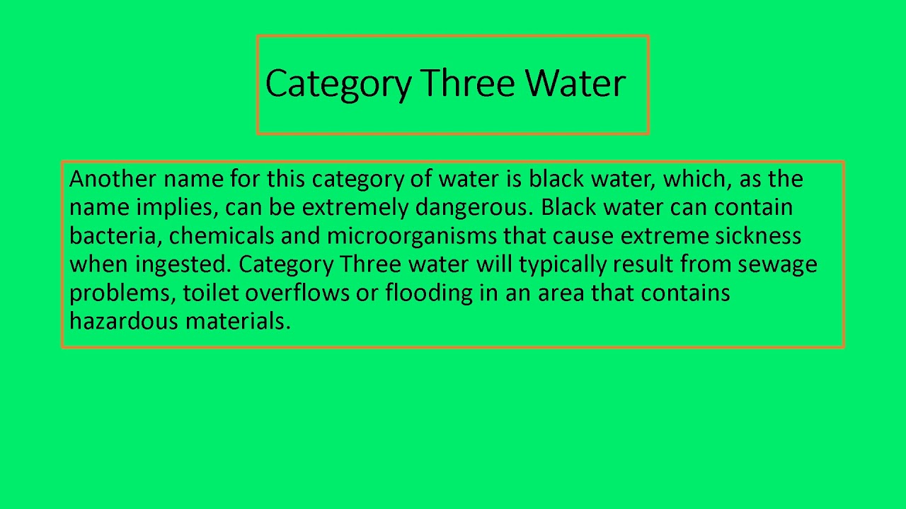 Categorizing Water Damage Category and Class - YouTube