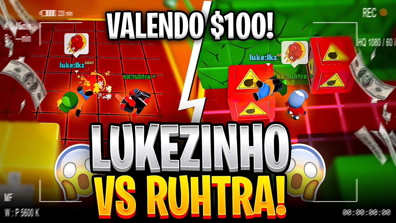 LUKEZINHO vs RUHTRA VALENDO R$100,00 NO STUMBLE GUYS ‹ LUKEZINHO ...