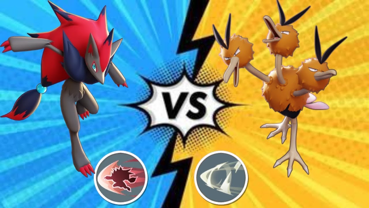 Zoroark night slash vs Dodrio drill peck damage comparision battle ...