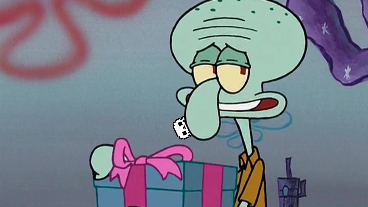 Squidward opens his gift - YouTube