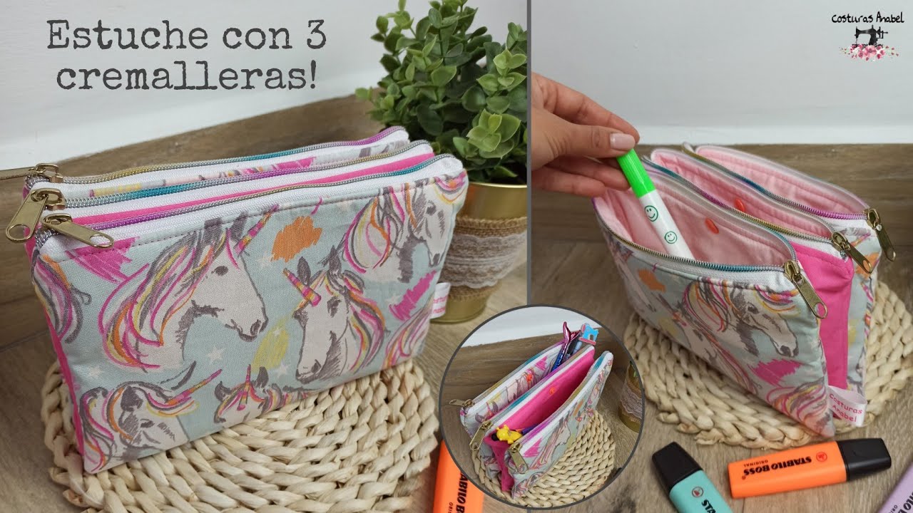 Cómo hacer un estuche con 3 cremalleras 🤯| Súper fácil🧵 - YouTube