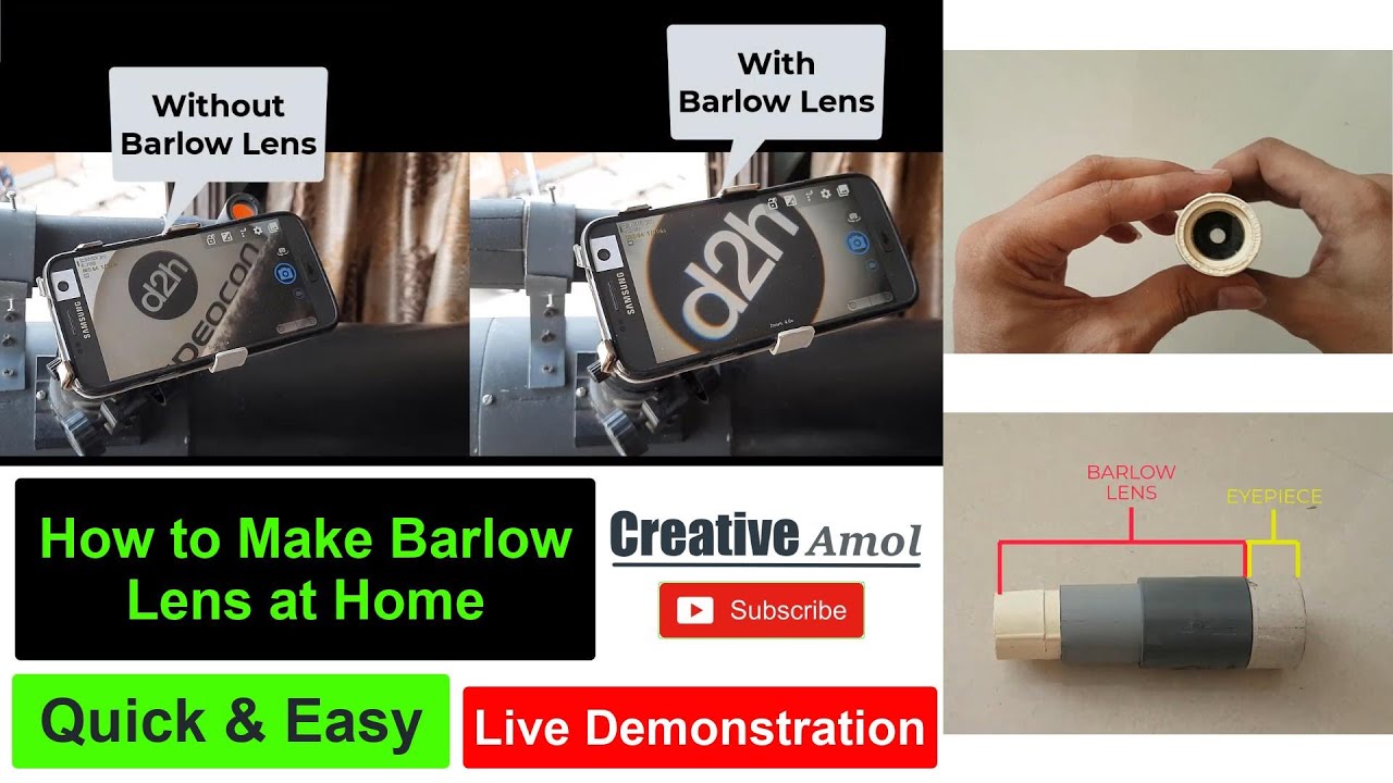 How To Make Barlow Lens | Live Demonstration | DIY Barlow Lens ...