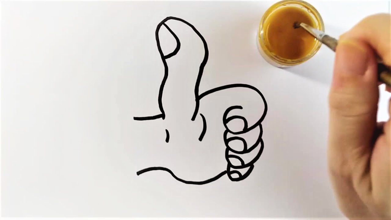 HOW TO DRAW A HAND EASY (Thumbs up ) - ART LESSONS FOR KIDS - YouTube