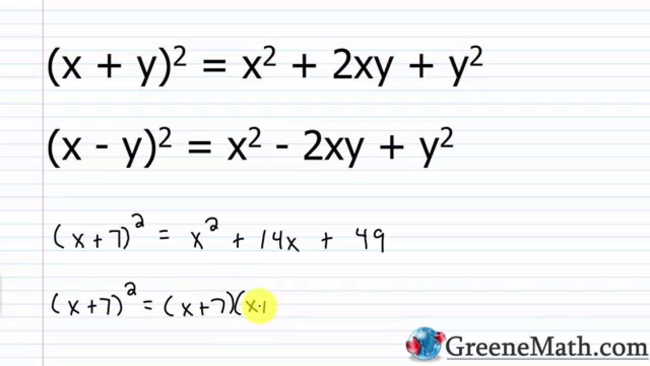 Special Polynomial Products - YouTube