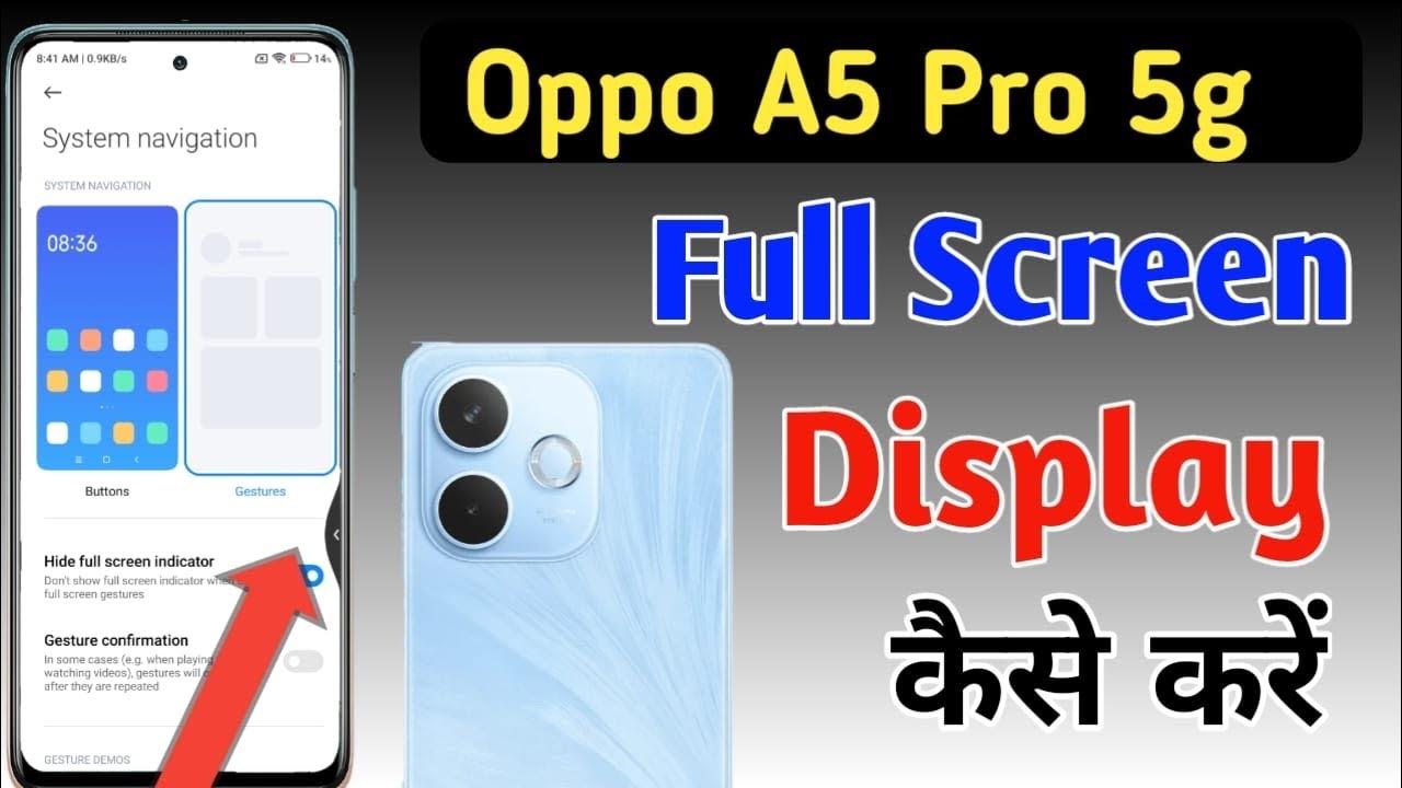 Oppo A5 pro 5g full screen display mode settings | How to use full screen display in Oppo A5 pro ...