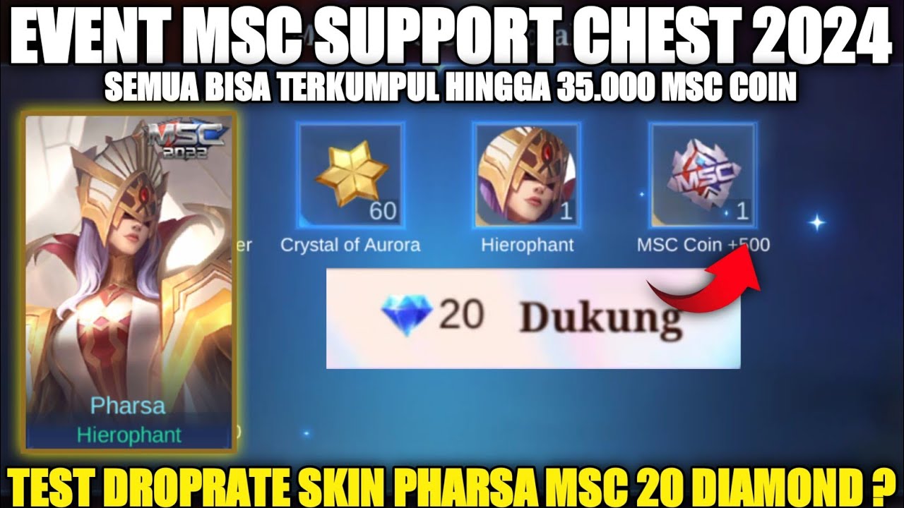 TEST DROPRATE!! CARA MENDAPATKAN SKIN PHARSA MSC CUMA 20 DIAMOND 2024 ...