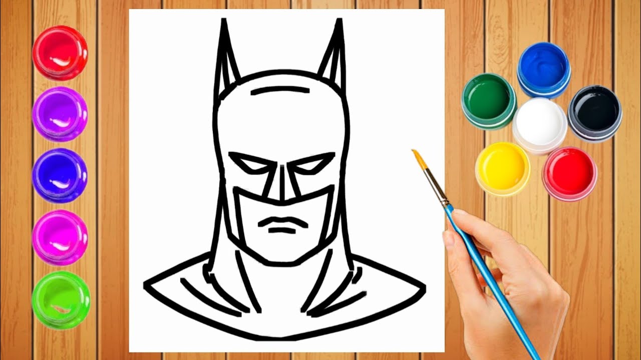 Bat Man mask Drawing, Painting, Coloring for Kids & Toddlers | Let's ...