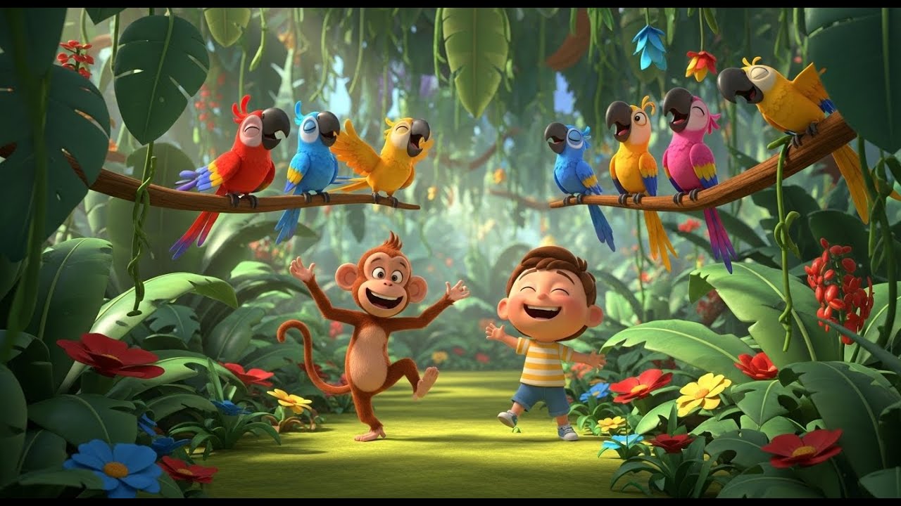 Mono Tonto Bailando en la Jungla | Mejores Rimas Infantiles y Canciones ...