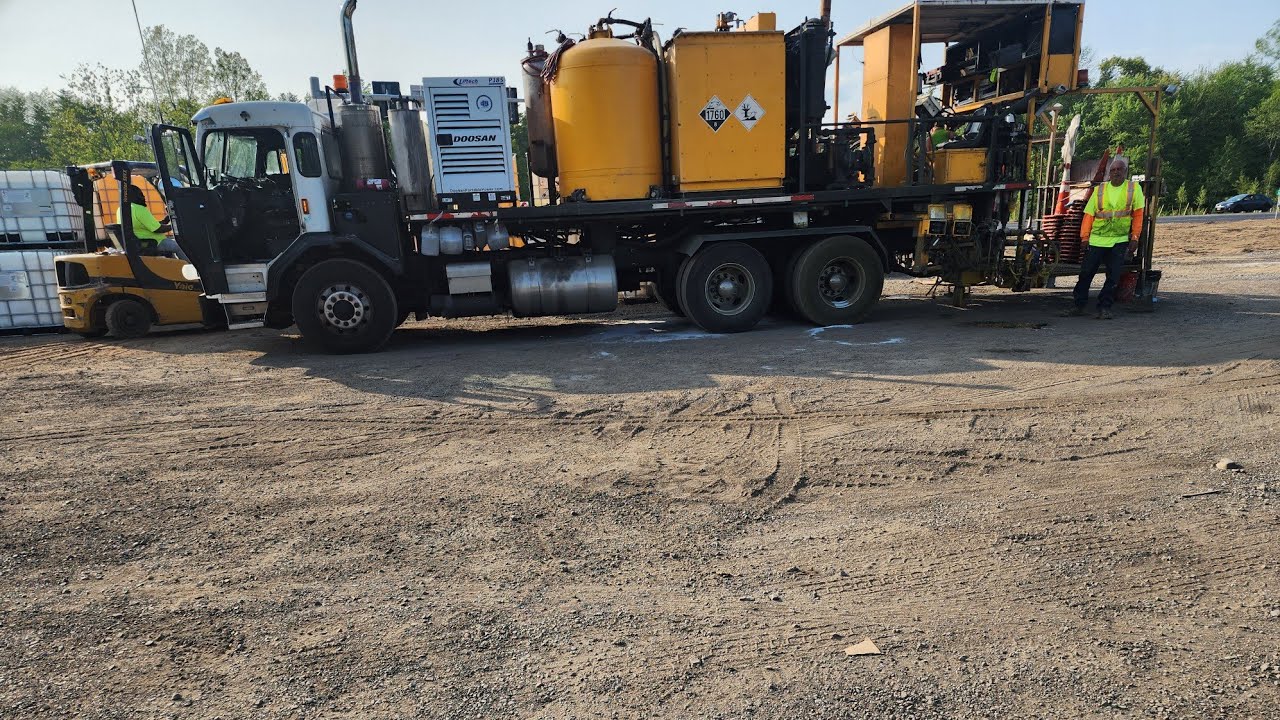 WORKING ON THE ROAD PAINT CREW - YouTube