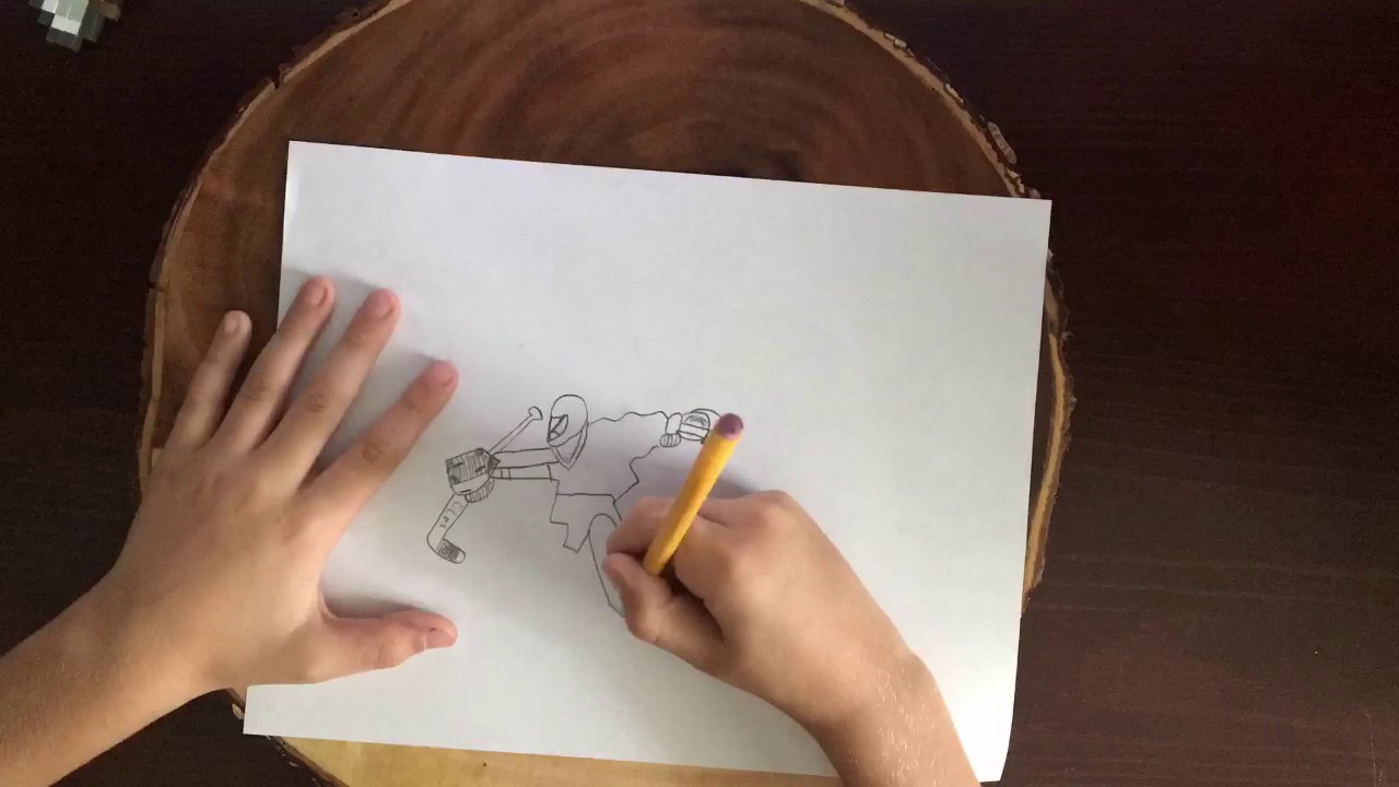 Draw a hockey goalie - YouTube