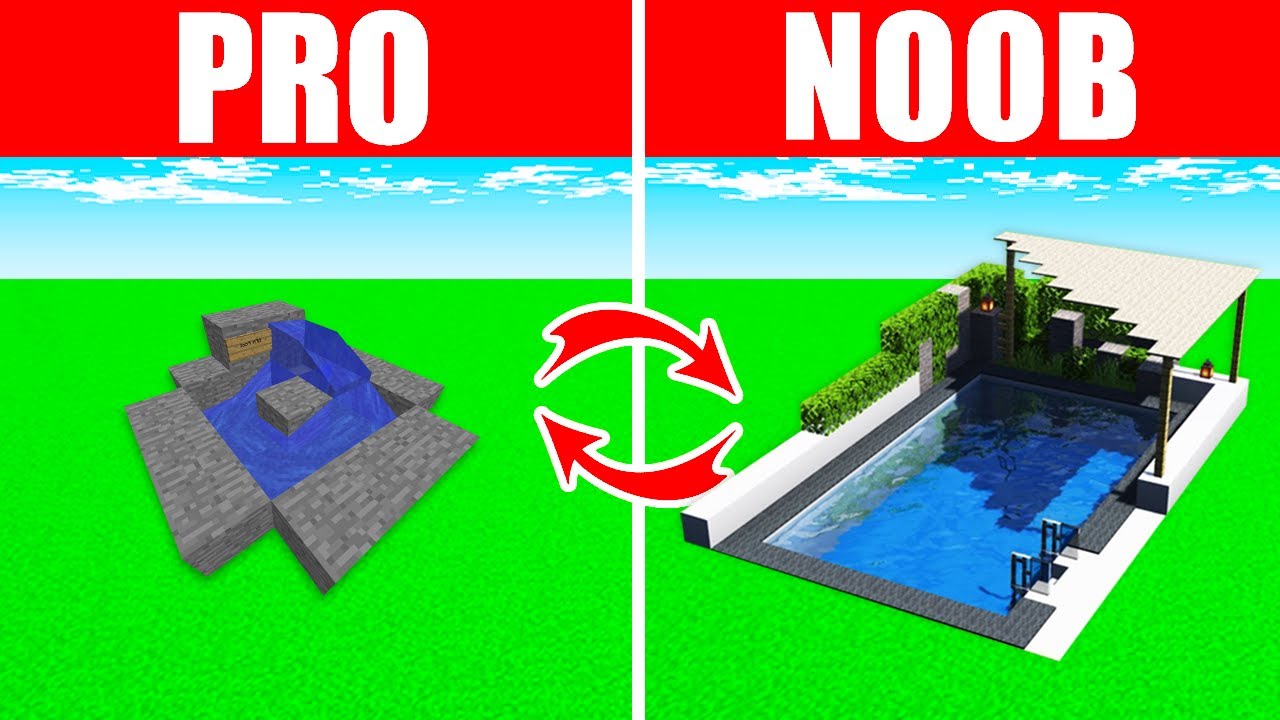 Minecraft NOOB vs. PRO: SWAPPED LUXURY SWIMMING POOL in Minecraft ...