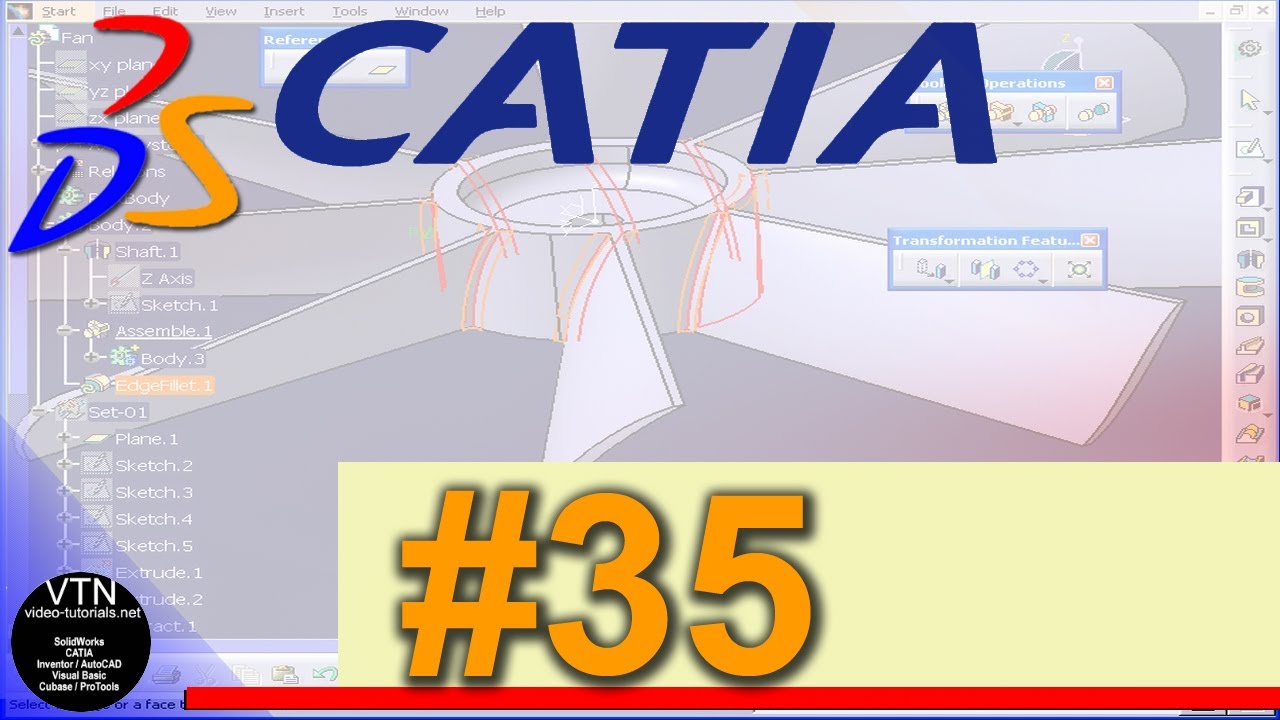 01-35 CATIA v5 TUTORIAL: ( Multi Pocket ) - YouTube