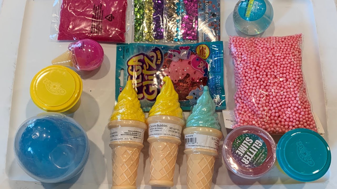 mixing slime together / satisfying slime video - YouTube