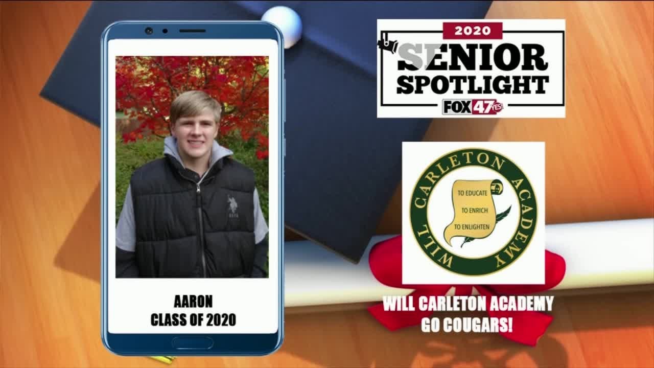 Will Carleton Academy Senior Spotlight -Aaron - YouTube