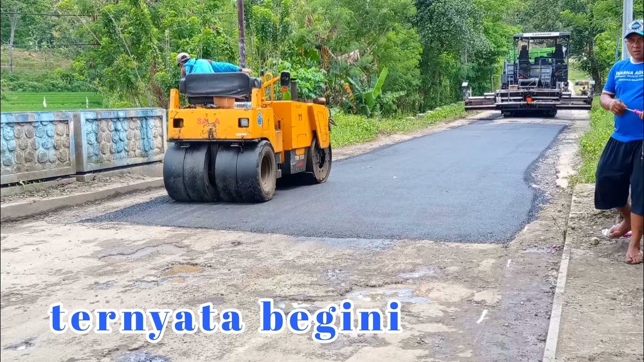 proses penghalusan aspal jalan - YouTube
