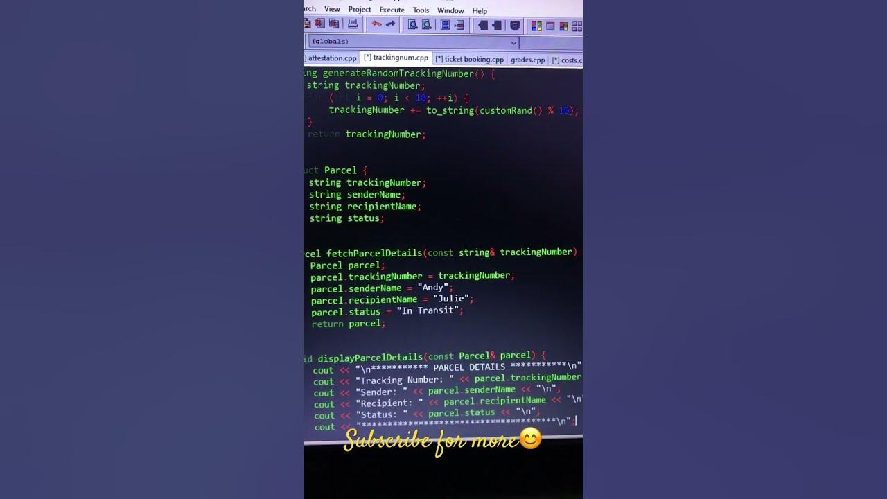 Courier Details Ide Dev C Cppprogramming Codingtime Youtube