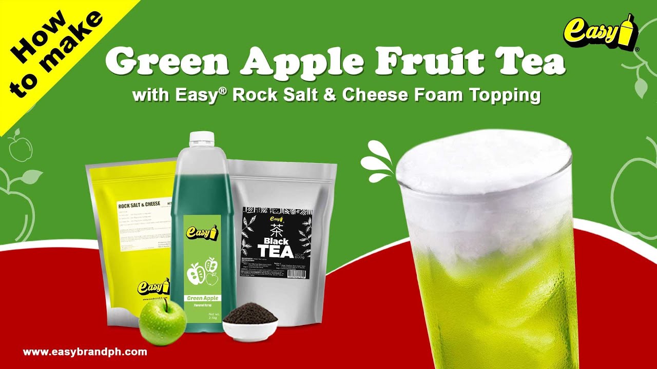 Green Apple Fruit Tea with Rock Salt & Cheese Foam Topping - YouTube