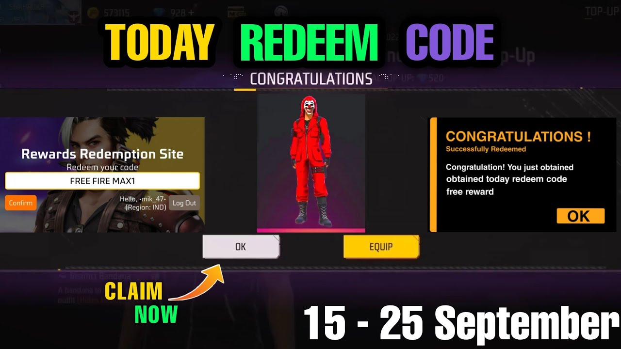 ff redeem code 8 October 2022 | ff max new event | ff today redeem code ...