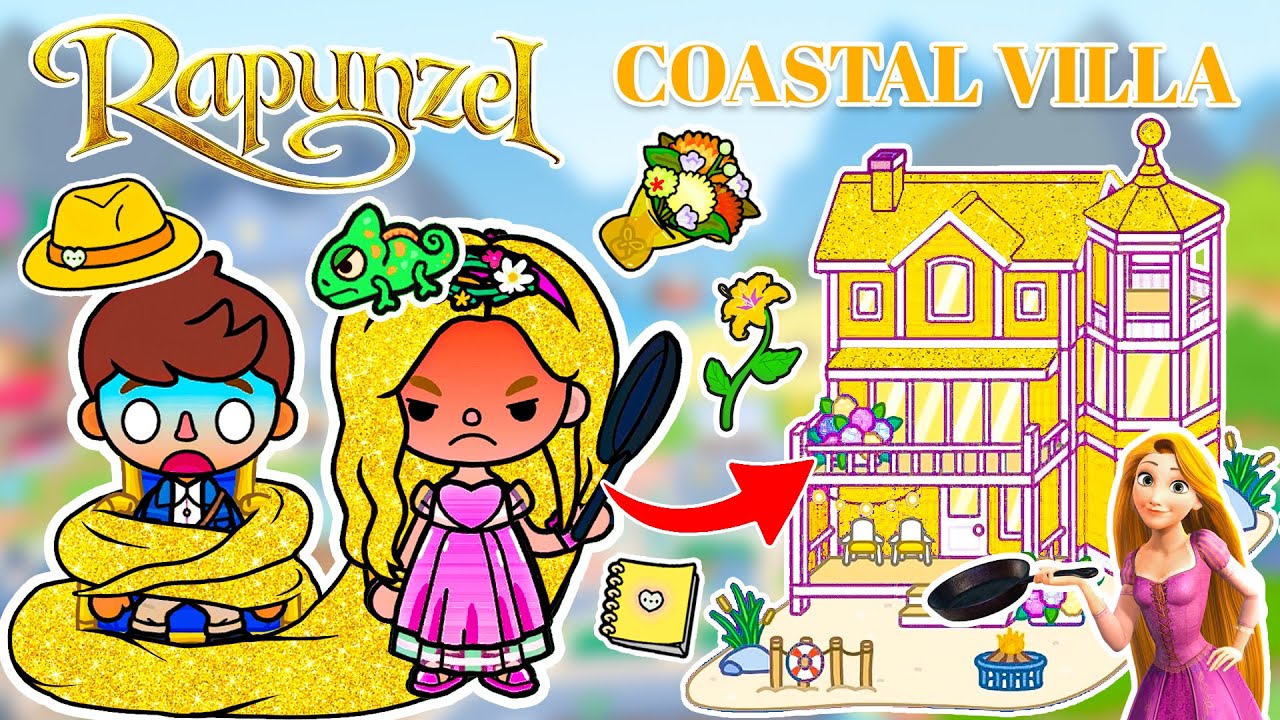 Aesthetic Coastal Villa 💖 Rapunzel House 👑 Toca Boca House Ideas😍 Toca ...