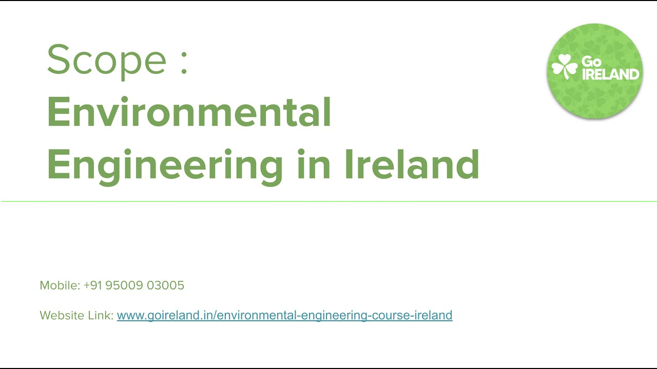 Scope of Environmental Engineering in Ireland | GoIreland @9150049665 ...