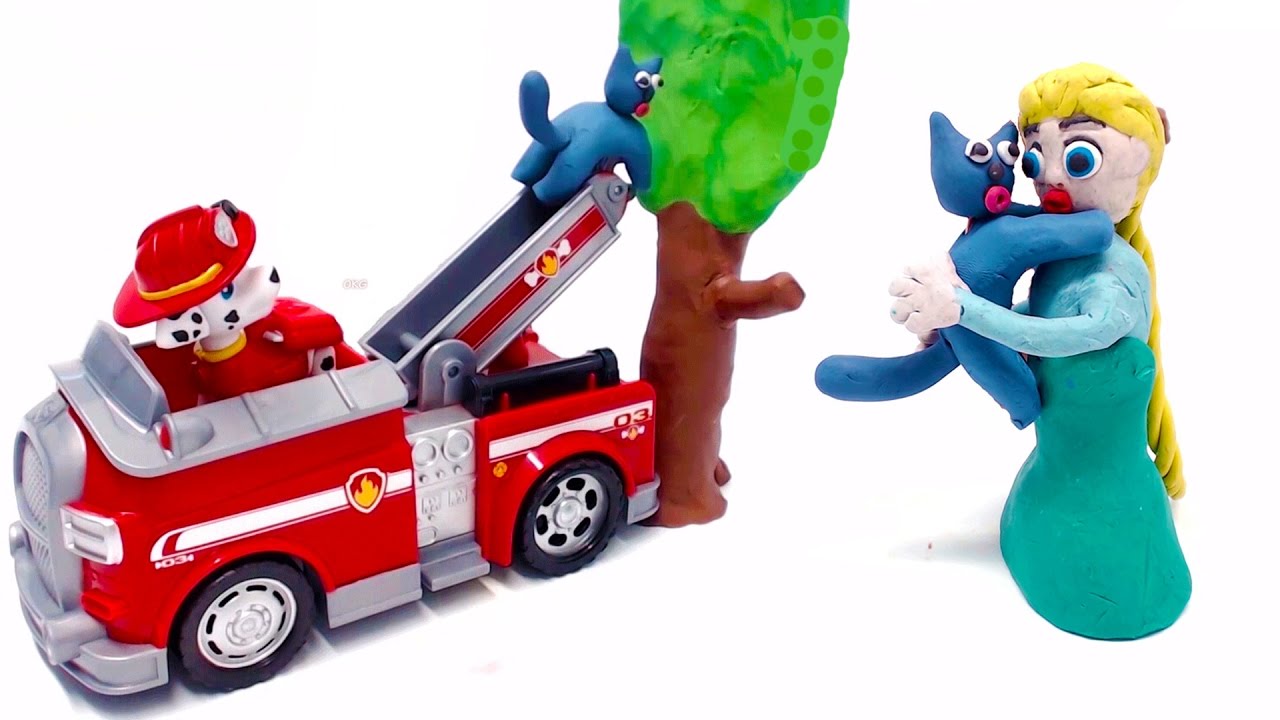 Paw Patrol Save the Elsa Frozen Princess Cat PlayDough Animation ...
