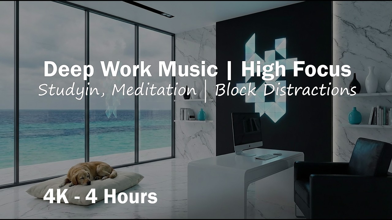 Deep Work Music 4K Screensaver | High Focus Study Music | Block ...