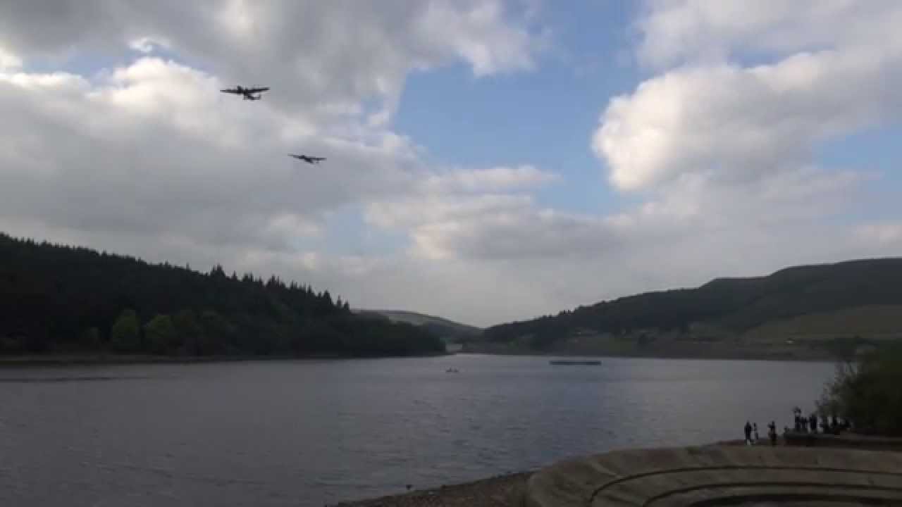 Dambusters Tribute by Two Lancaster Bombers' (Ladybower Reservoir ...