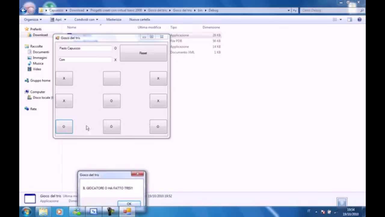 Il mio gioco tic tac toe (creato con visual basic 2008) - YouTube