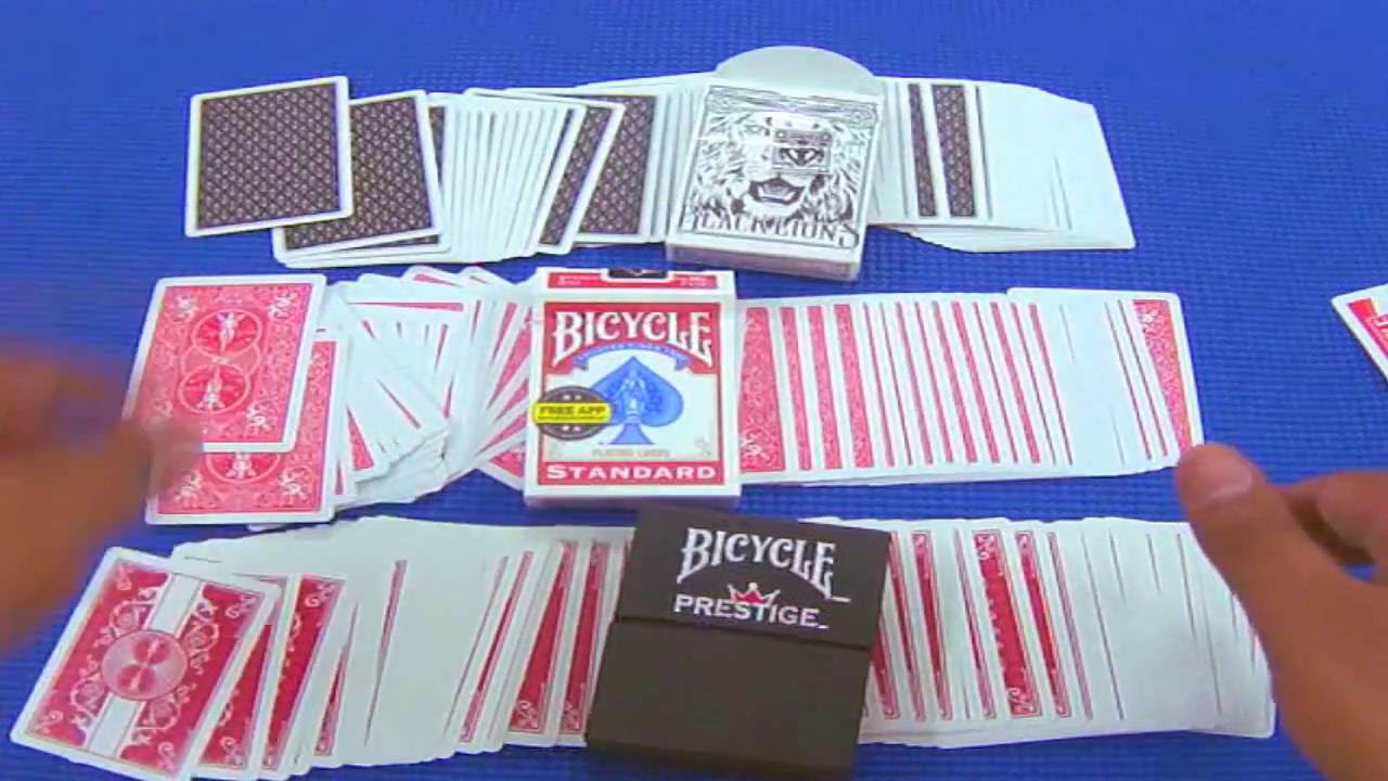 David Blaine's Seconds vs Bicycle Prestige vs Bicycle Standard Deck - YouTube