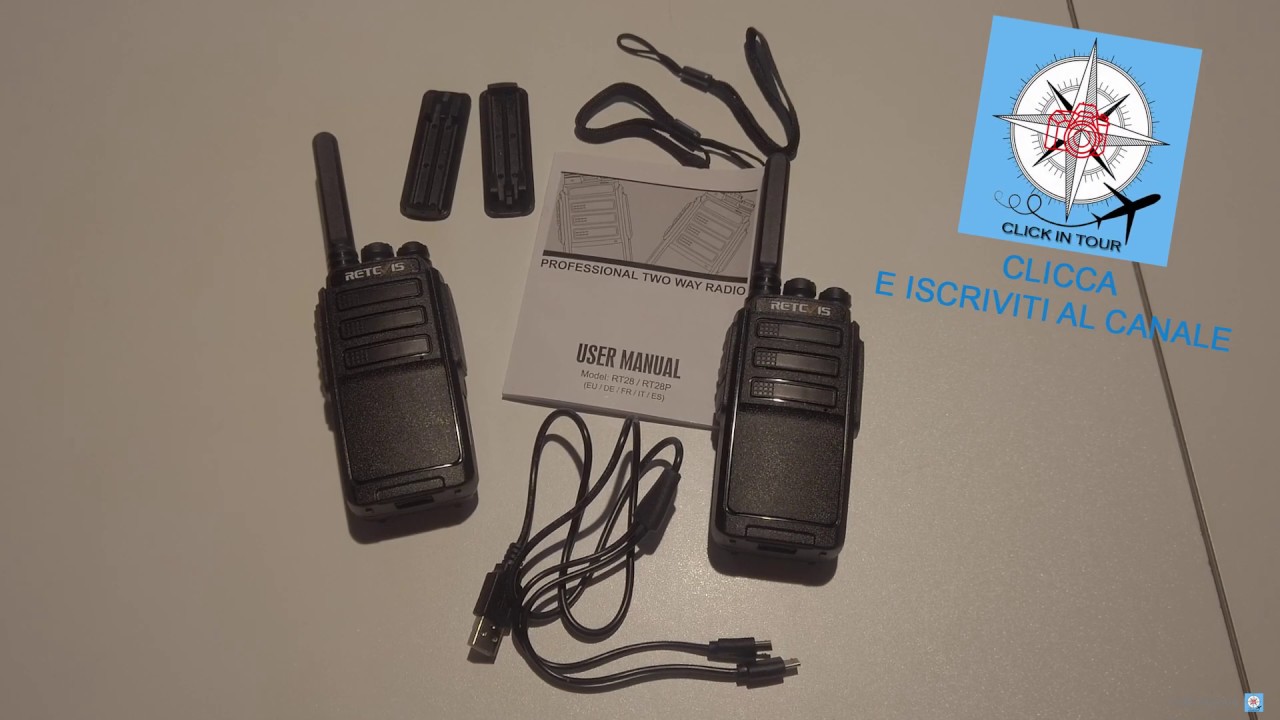 WALKIE TALKIE RETEVIS RT28 - UNBOXING E RECENSIONE ITALIANO - YouTube