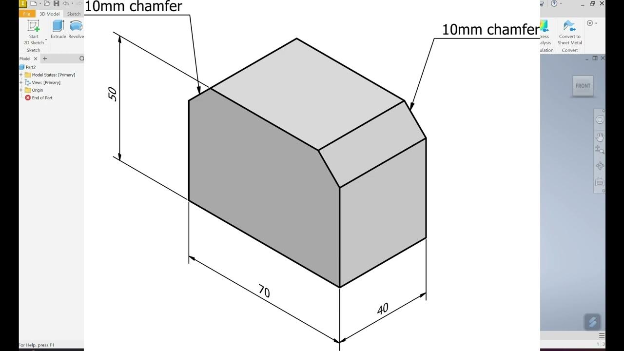 Inventor How to Chamfer - YouTube