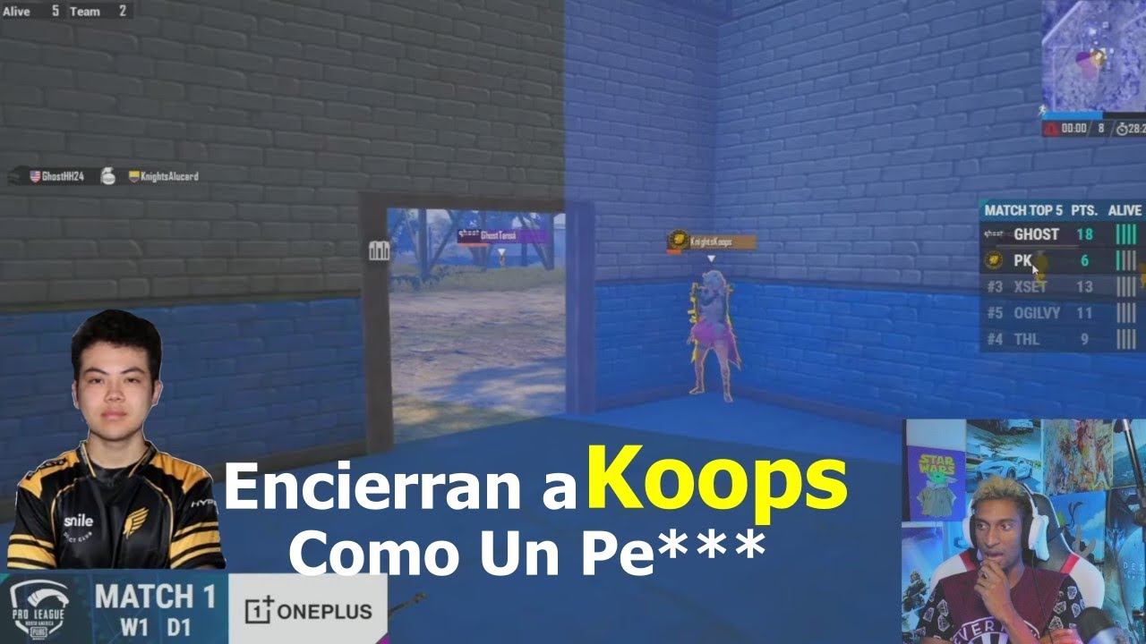KOOPS IS SURROUNDED BY GHOST GAMING IN PMPL NA | REACTION | PUBG MOBILE ...