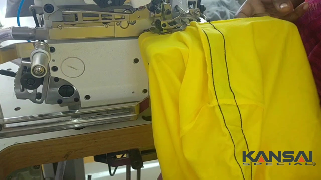 KANSAI SPECIAL CYLINDER BED OVER LOCK MACHINE FOR NECK RIB ATTACH ...