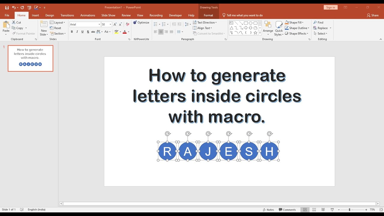 Powerpoint Tips : How to generate letters inside circles with macro ...