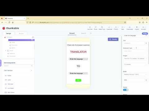HOW TO MAKE A TRANSLATOR APP IN THUNKABLE - YouTube